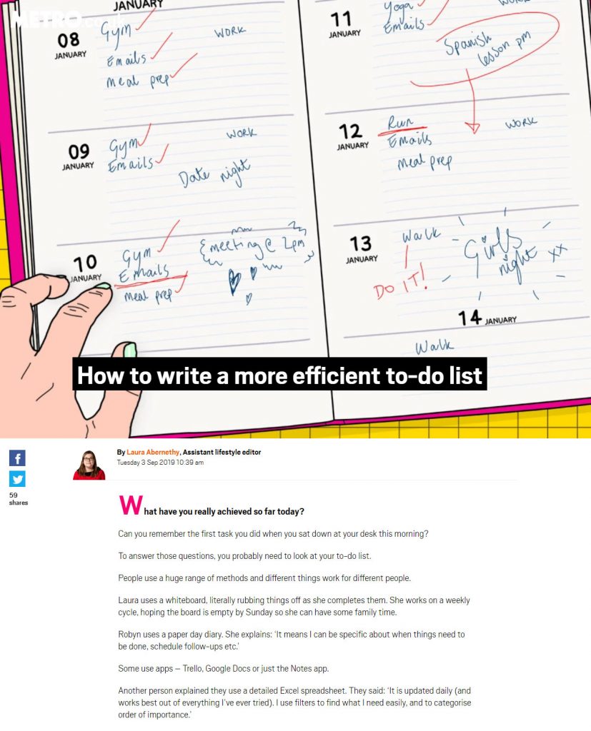 Metro - How to write a more efficient to-do list - Simplify Stuff